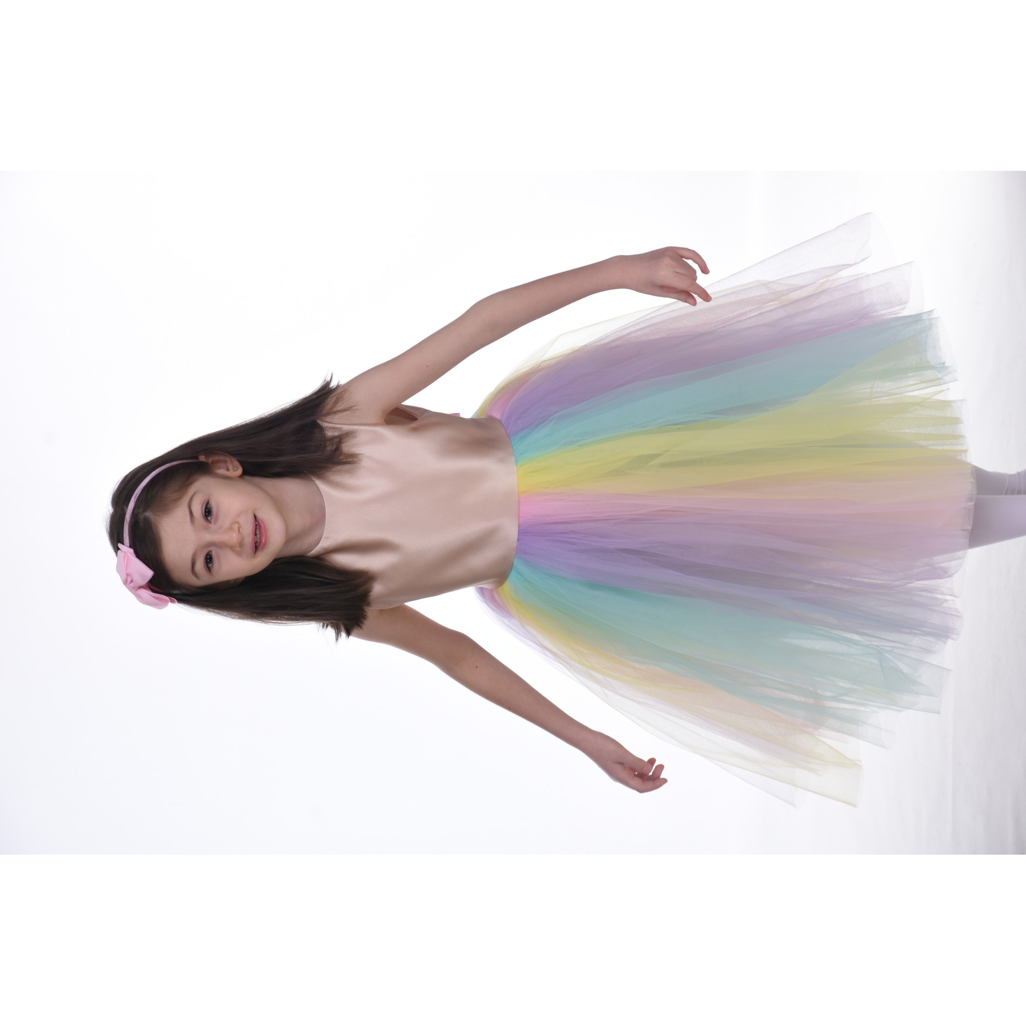 Rochita curcubeu, auriu, 116cm, 6 ani - eMAG.ro