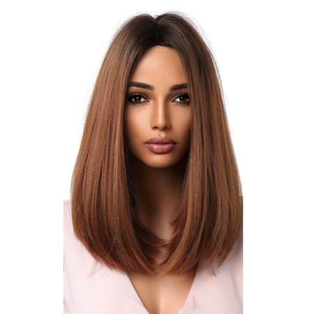 Peruca medie Maro Ciocolatiu, Animis Beauty ®, fibra sintetica cu ...