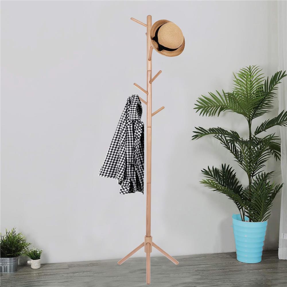 Cuier tip pom din lemn Sersimo, 8 agatatoare, 175cm, natur - eMAG.ro