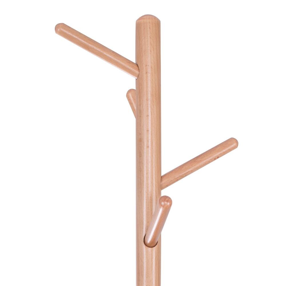 Cuier tip pom din lemn Sersimo, 8 agatatoare, 175cm, natur - eMAG.ro