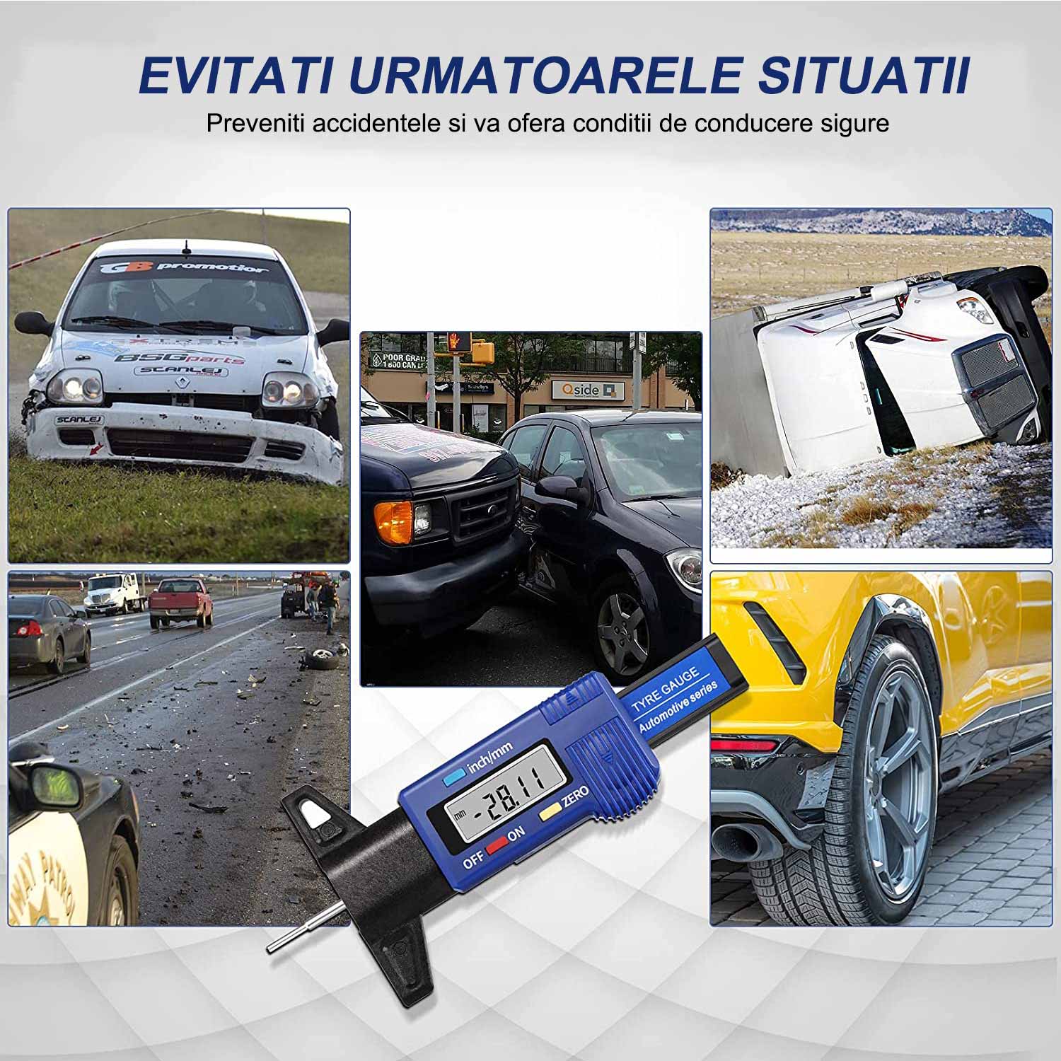 Subler digital masurat uzura anvelopa, Vaxiuja, 0-25mm, negru - eMAG.ro