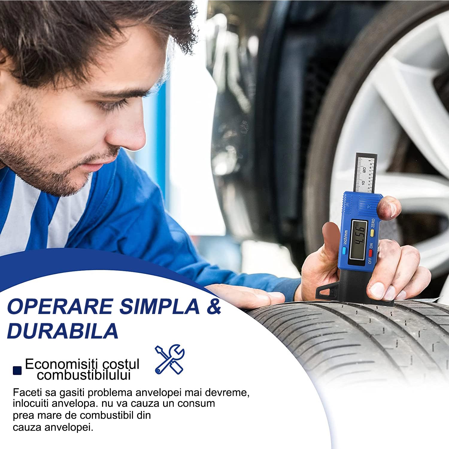 Subler digital masurat uzura anvelopa, Vaxiuja, 0-25mm, negru - eMAG.ro