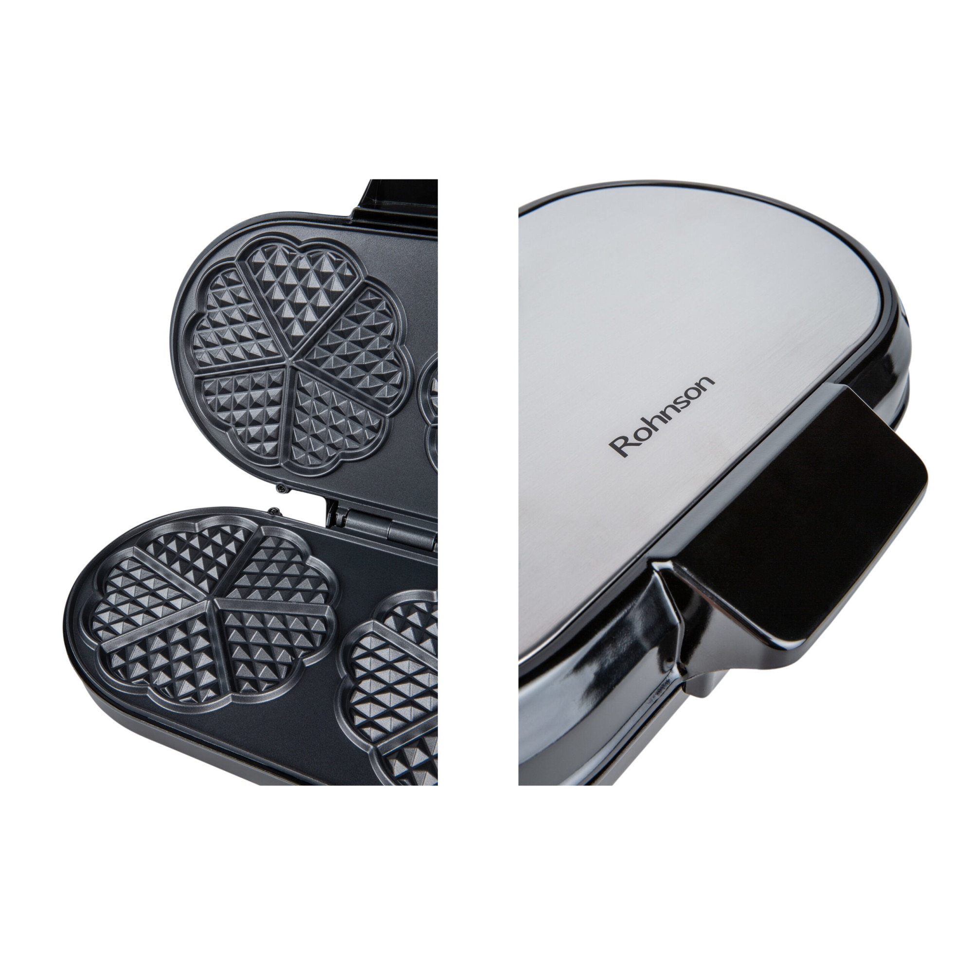 Aparat pentru preparat vafe si gofre 1200W, 10 vafe inima, placi ...