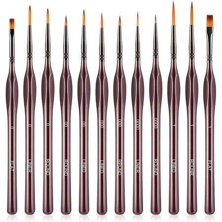 Set 12 Pensule Pentru Pictura, Pentru Miniatura Si Detaliu, Diferite ...