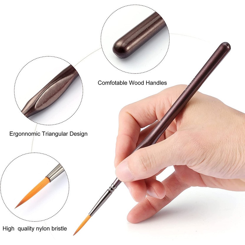 Set 12 Pensule Pentru Pictura, Pentru Miniatura Si Detaliu, Diferite ...