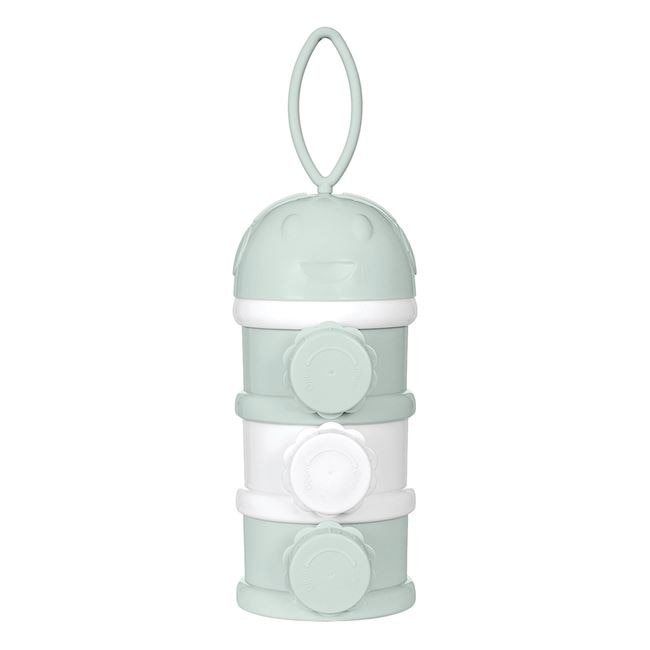 Dozator cu maner pentru lapte praf, din plastic, 3 nivele, alb-verde - eMAG.ro