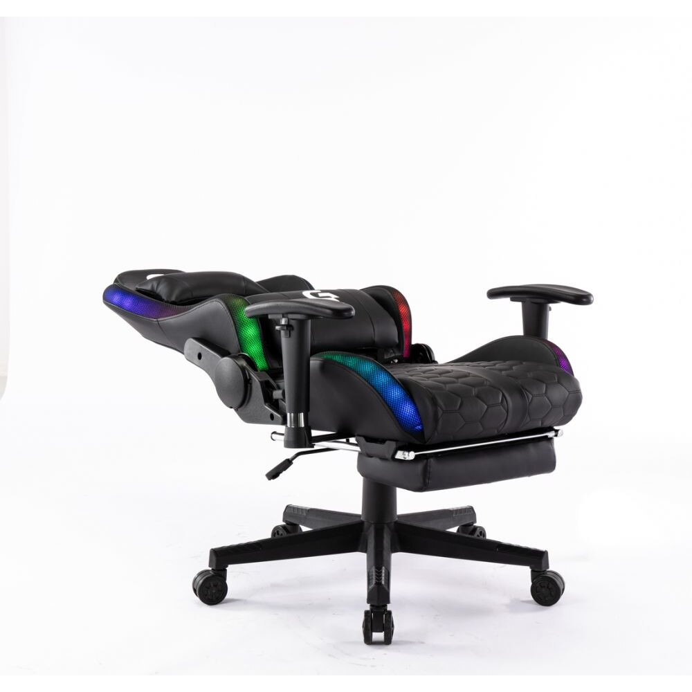Scaun Gaming Ergonomic, Cu Iluminare RGB, Reglabil, Functie Masaj ...