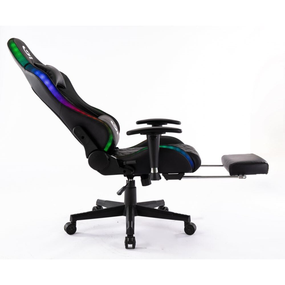 Scaun Gaming Ergonomic, Cu Iluminare RGB, Reglabil, Functie Masaj ...
