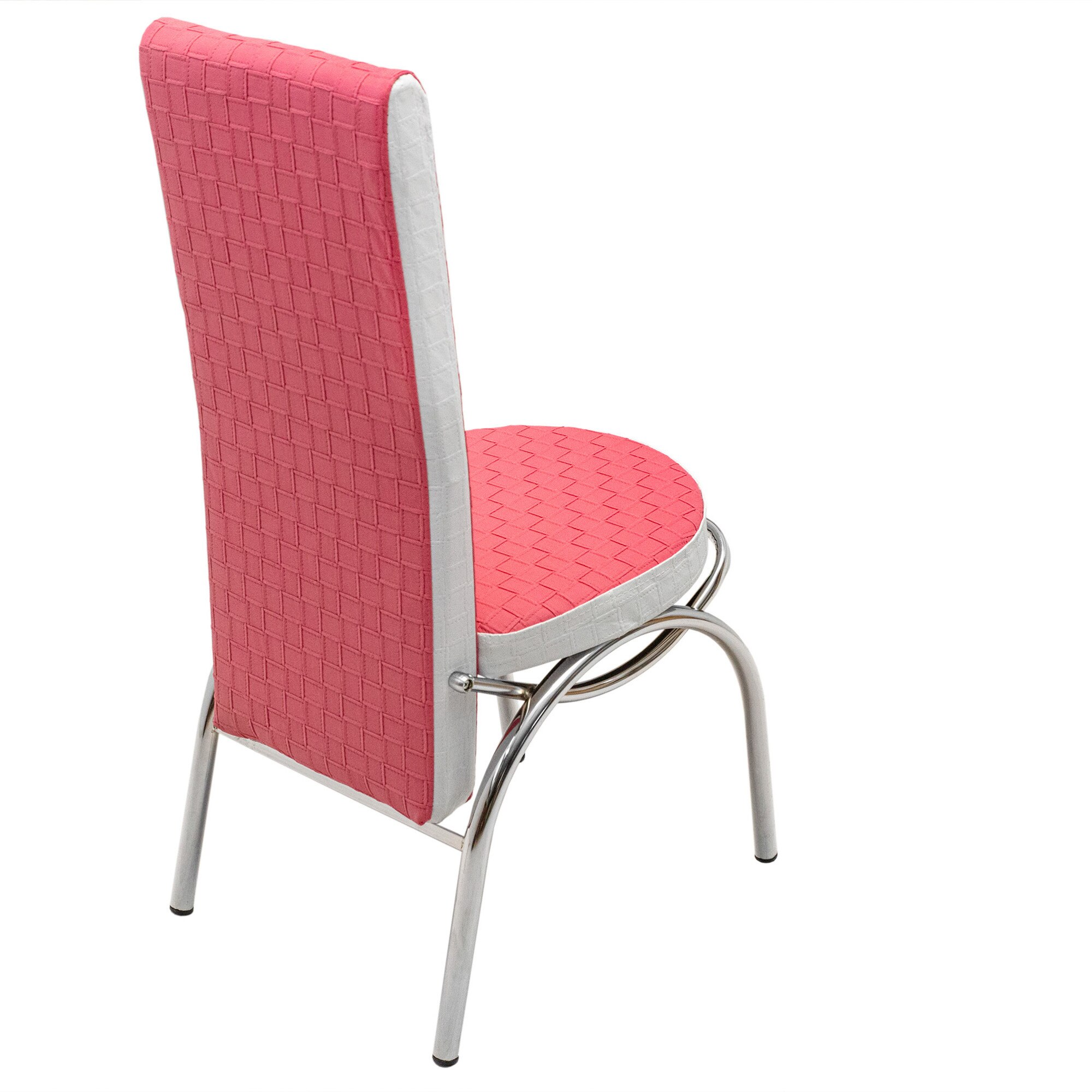 Scaun DENVER Venetia, roz/alb, piele ecologica, 45x45x99 cm - eMAG.ro