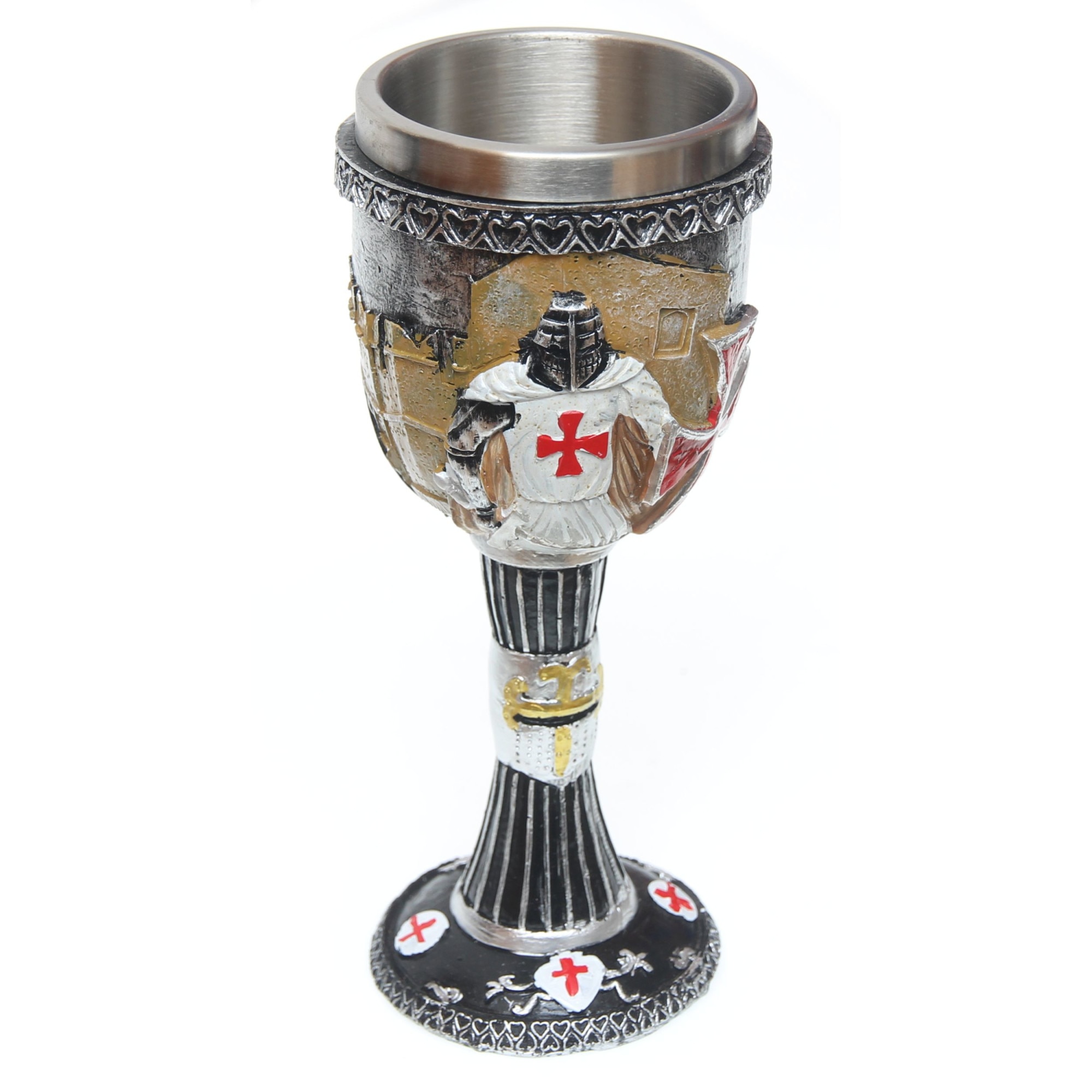 Pocal Medieval Knight Templar 18cm 200ml decorat 360grade Tole 10 ...