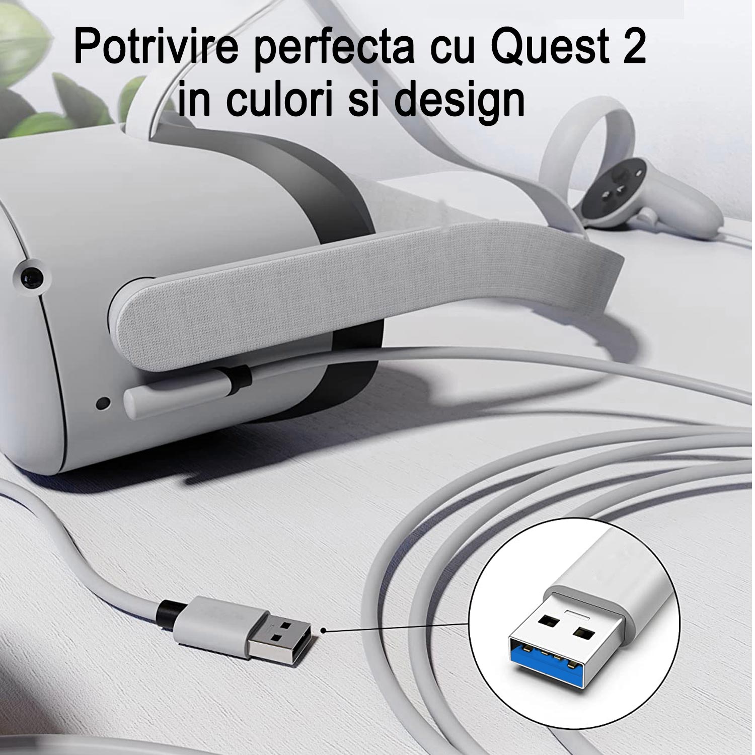 Cablu Oculus Link, Vaxiuja, pentru Oculus Quest 2 sau Quest 1, SteamVR ...