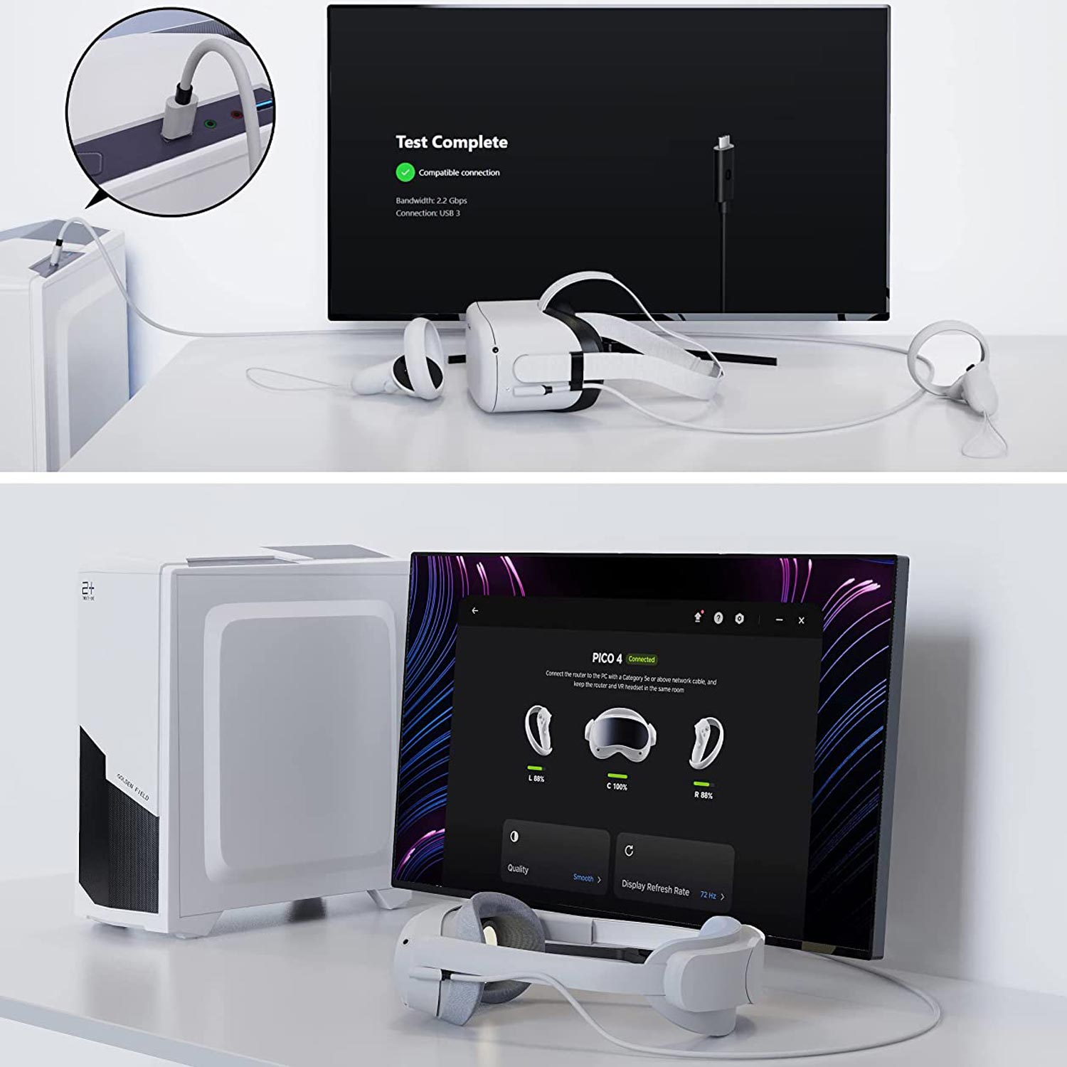 Cablu Oculus Link, Vaxiuja, pentru Oculus Quest 2 sau Quest 1, SteamVR ...