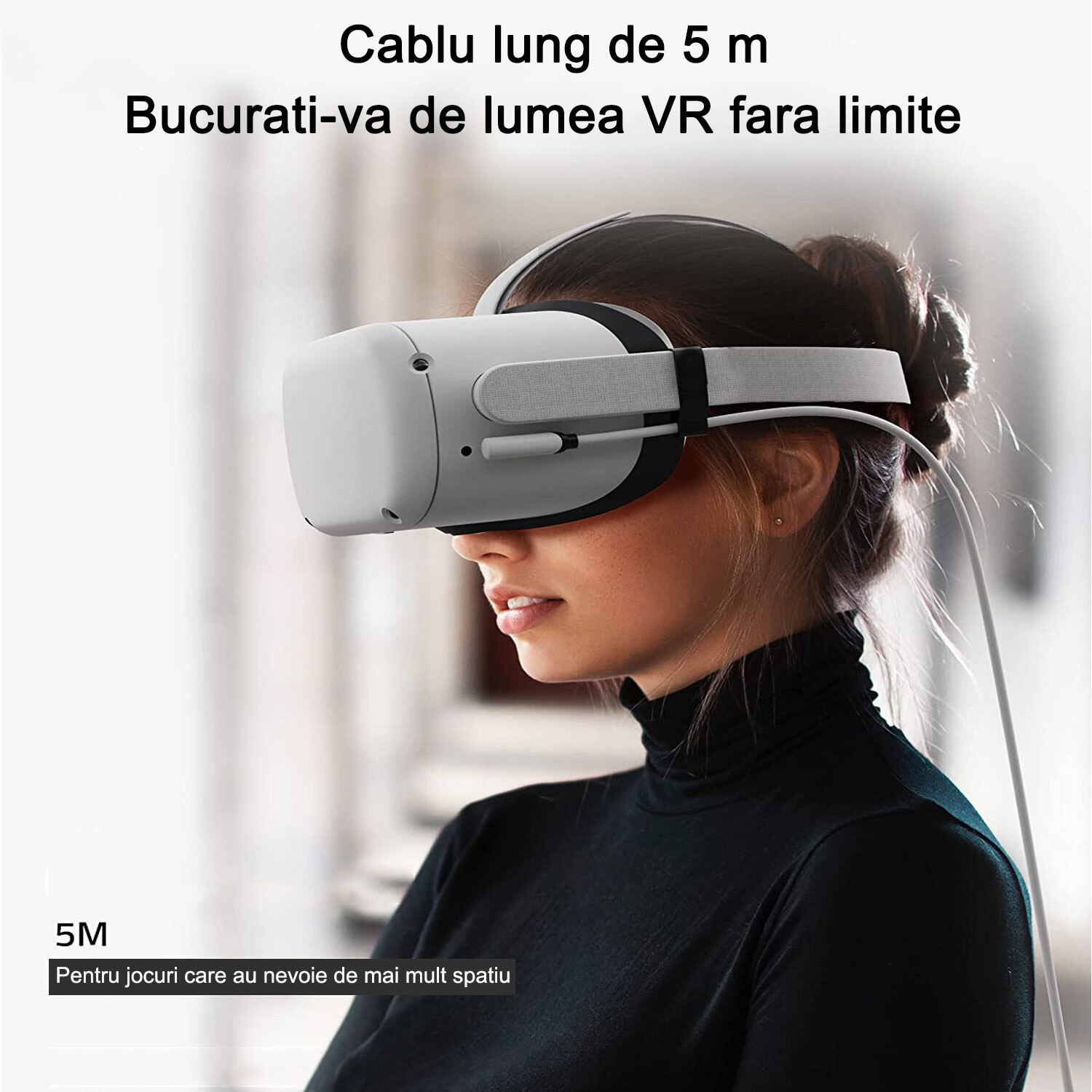 Cablu Oculus Link, Vaxiuja, pentru Oculus Quest 2 sau Quest 1, SteamVR ...