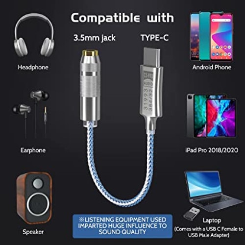 Комплект аудио адаптер тип C към 3,5 мм жак и адаптер USB към USB TypeC ...