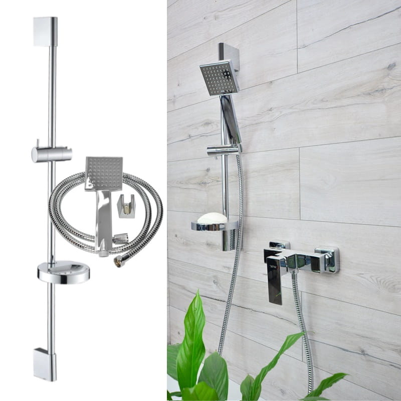 Set baterie dus, Sotbe, 80 cm, Crom - eMAG.ro