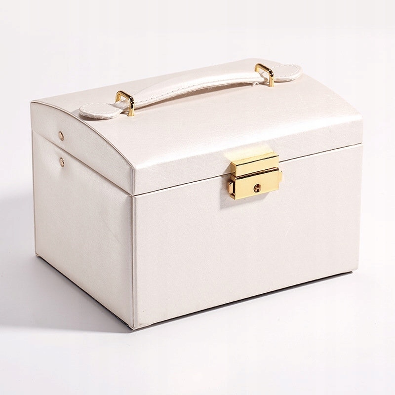 Cufar de bijuterii cu oglinda, ROSFIX, Piele ecologica, Multiple ...