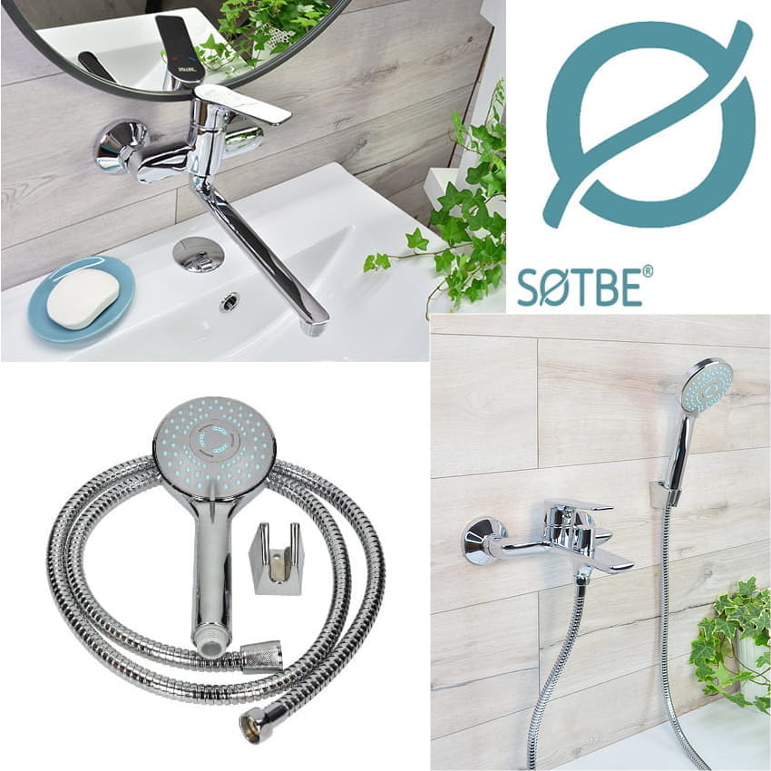 Set baterii sanitare, Sotbe, Montare perete, Crom - eMAG.ro