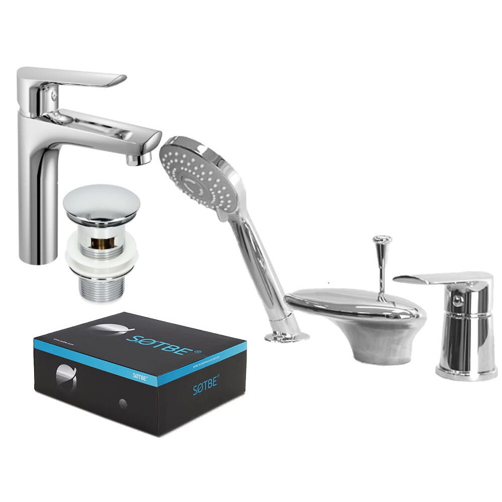 Set baterii sanitare, Sotbe, Montare perete, Crom - eMAG.ro