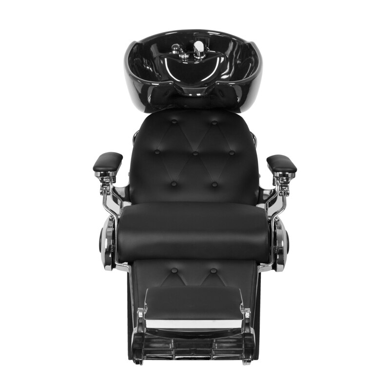 Scaun pentru salon de coafura, Gabbiano, Piele ecologica, Negru - eMAG.ro