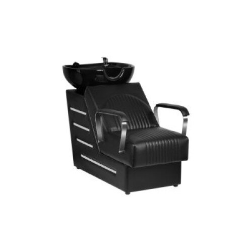 Scaun pentru salon de coafura, Gabbiano, Piele ecologica, Negru - eMAG.ro