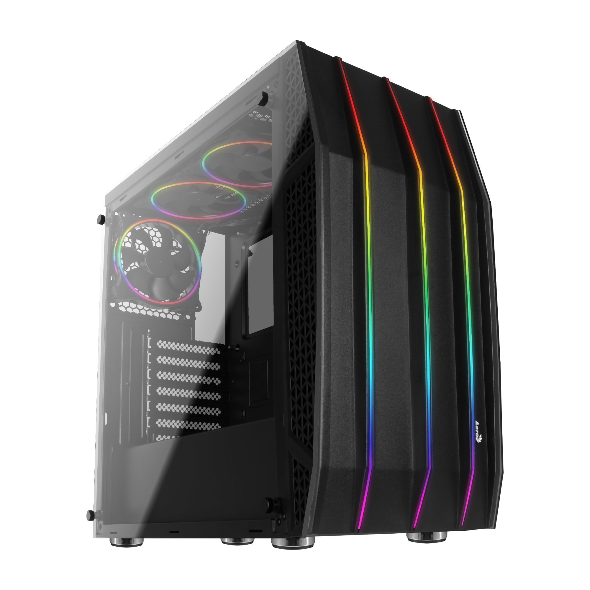 Carcasa computer, AeroCool, PB13033.11, ATX, Middle Tower, RGB, Negru ...