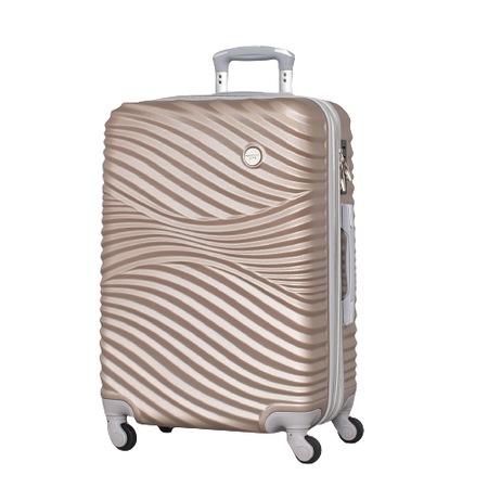 Valiza voiaj, Perfect line, ABS, 65/27/44 cm, Bej - eMAG.ro