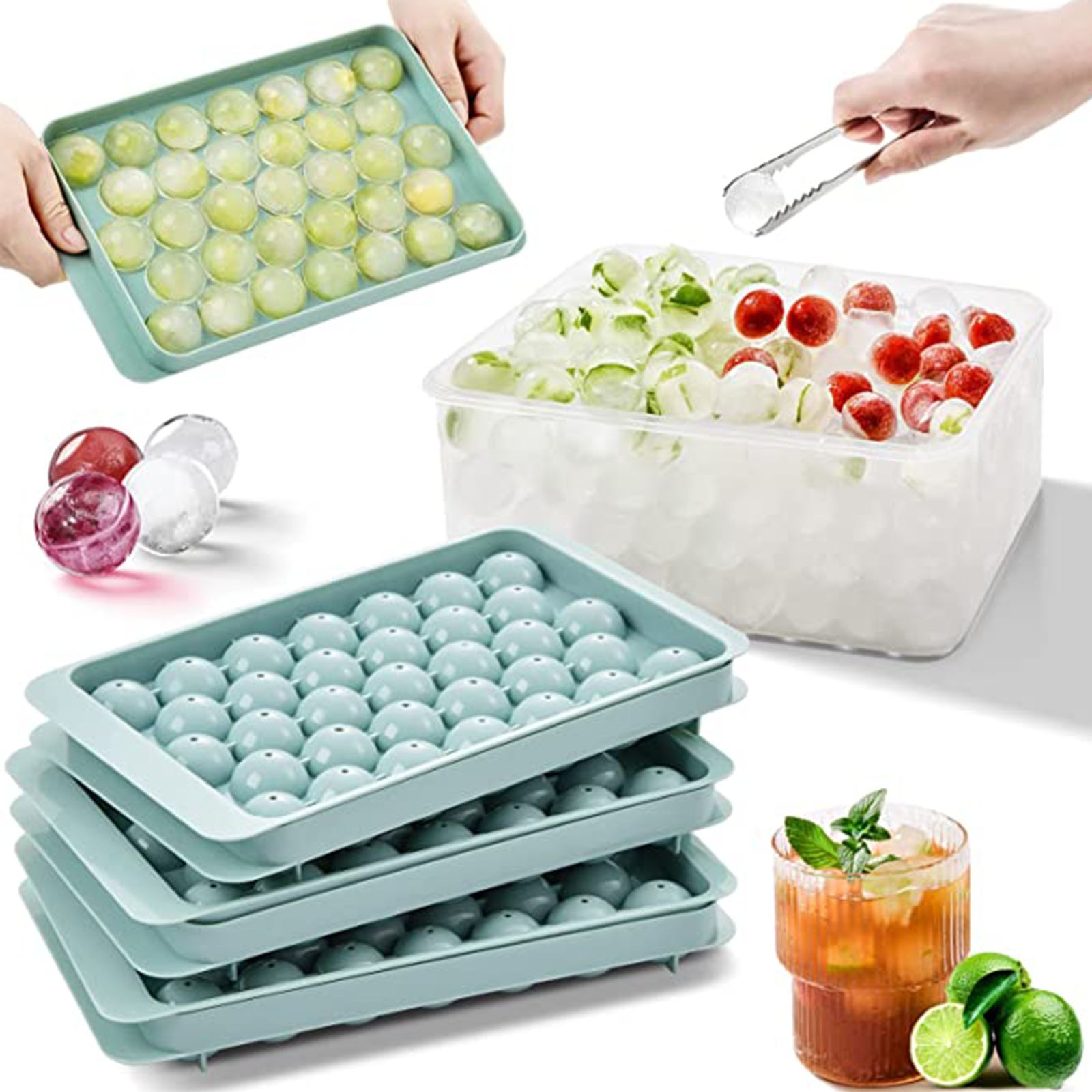Set 3 forme din plastic pentru cuburi de gheata, Darklove, Vine cu ...