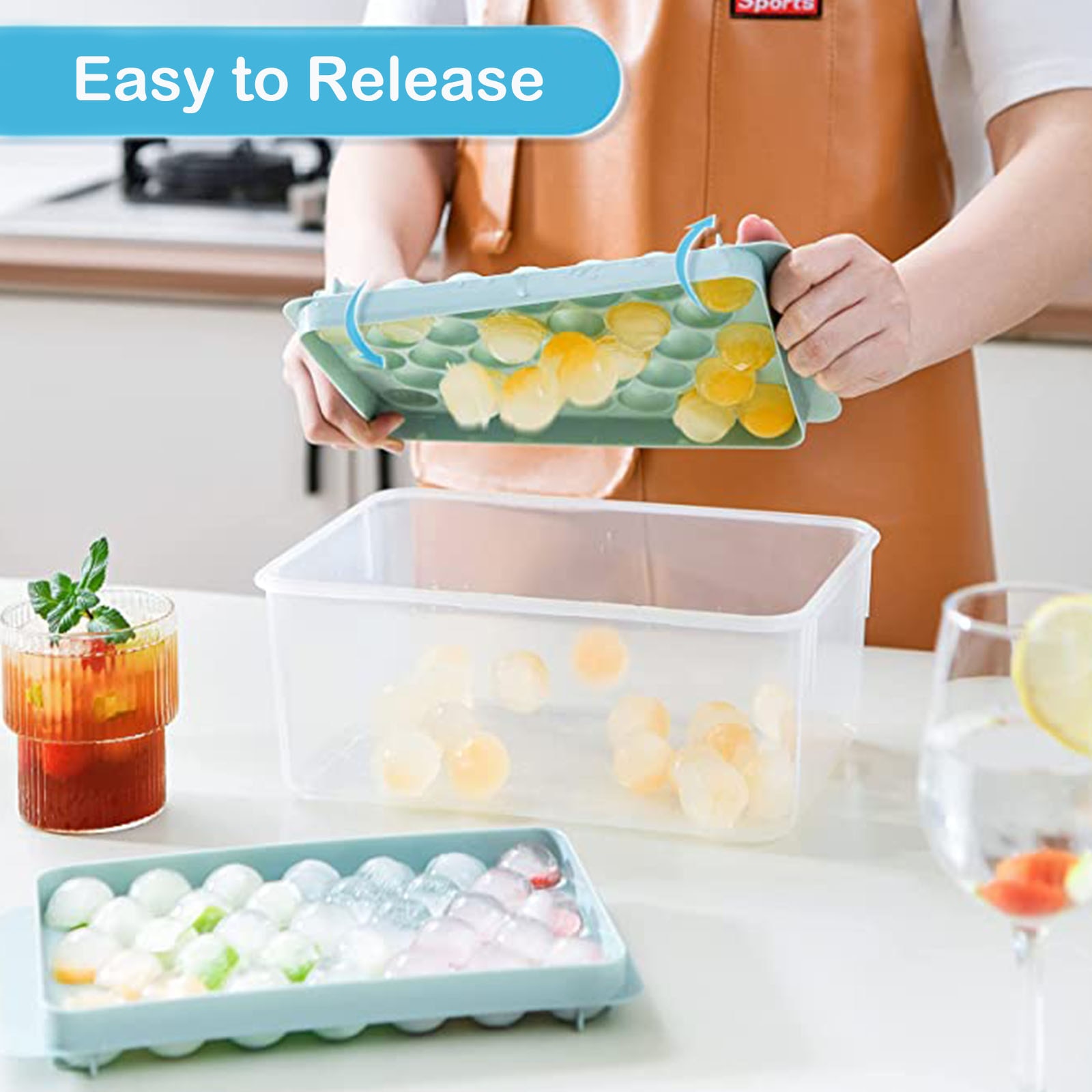 Set 3 forme din plastic pentru cuburi de gheata, Darklove, Vine cu ...