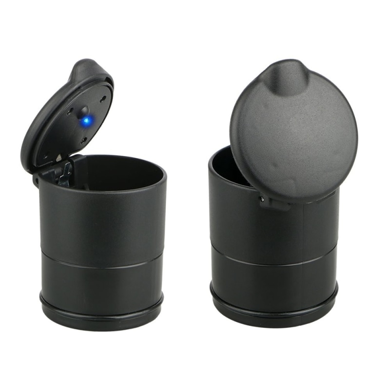 Scrumiera universala pentru masina cu capac si lumina led Negru - eMAG.ro