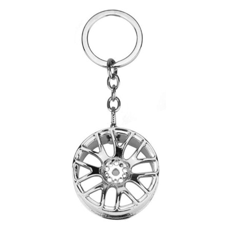 Breloc chei auto, model janta, metalic, crom, G-Mark® - eMAG.ro