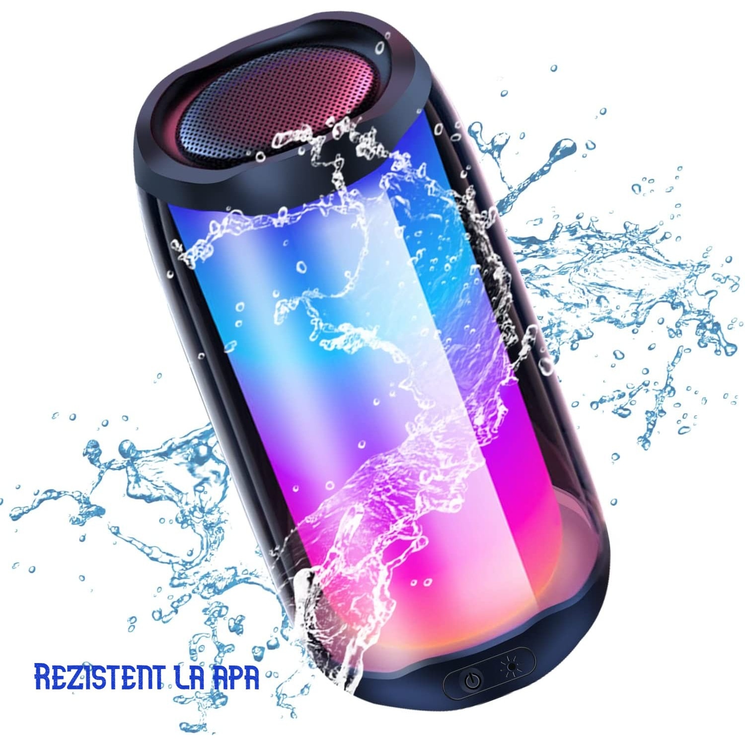 Boxa portabila Bluetooth 5.0, cu iluminare led, waterproof, rezistent ...