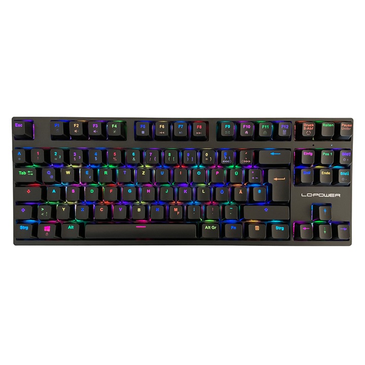 RGB Гейминг Клавиатура LC-Power, LC-KEY-MECH-2-RGB-C-W, Механична TKL, USB, Bluetooth - eMAG.bg