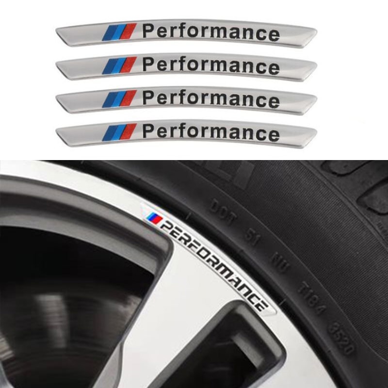 Set 4 embleme Mperformance pentru jante BMW, gri - eMAG.ro