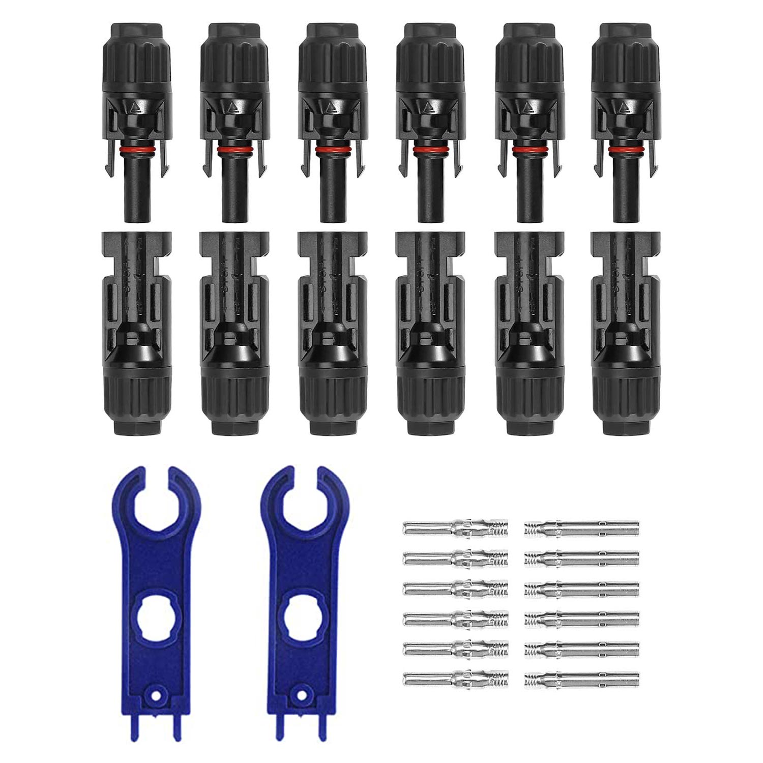 Set 12 conectori panou solar, Vaxiuja, Mama/tata, conector MC4, Negru - eMAG.ro