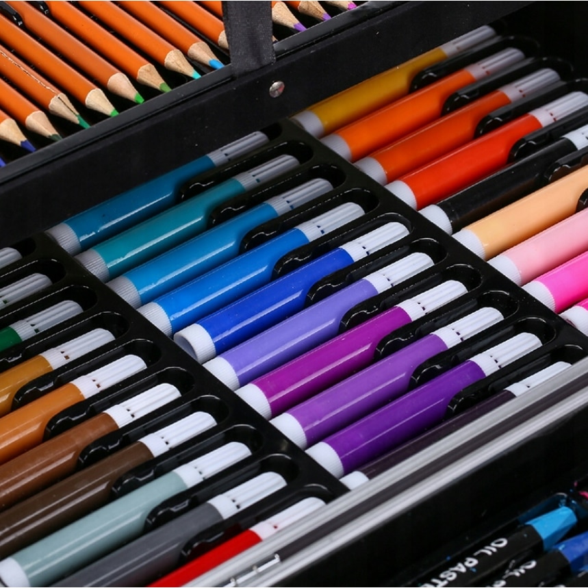 Set de pictura si desen pentru copii GALAXIA®, 145 de piese, Cutie ...