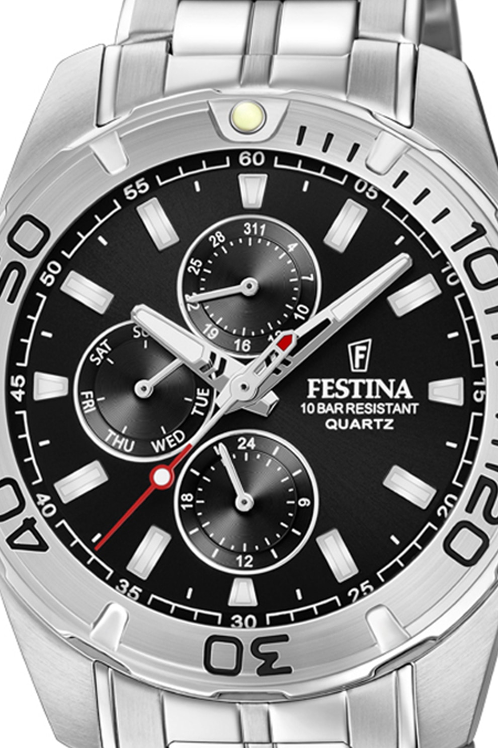 Festina, Ceas de otel inoxidabil cu functii mulitple, Argintiu - eMAG.ro