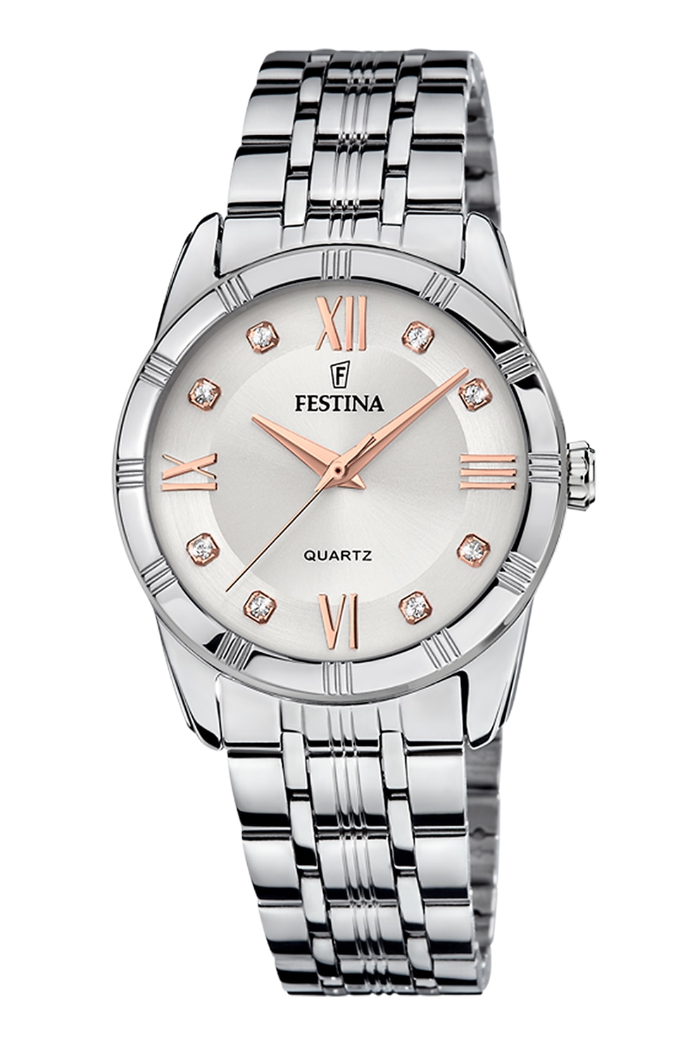 Festina, Ceas de otel inoxidabil cu trei indicatori, Argintiu - eMAG.ro