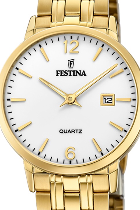 Festina, Ceas quartz de otel inoxidabil, Auriu - eMAG.ro
