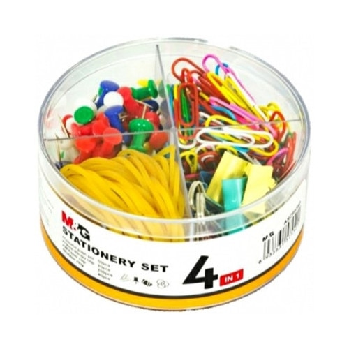 Set office 4 in 1 cu pioneze colorate panou pluta, clipsuri colorate de ...