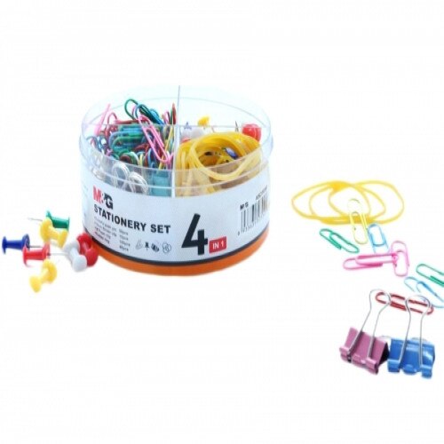 Set office 4 in 1 cu pioneze colorate panou pluta, clipsuri colorate de ...