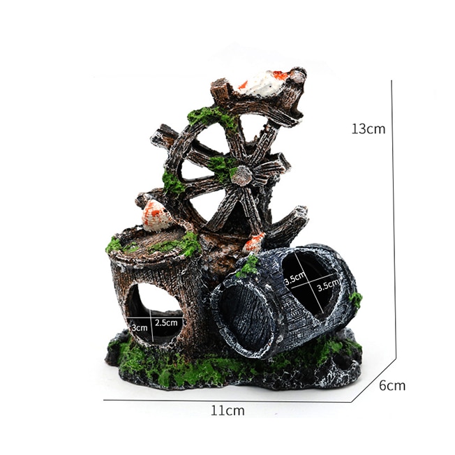 Decor acvariu butoi spart, soosable®, 11x6x13 cm - eMAG.ro