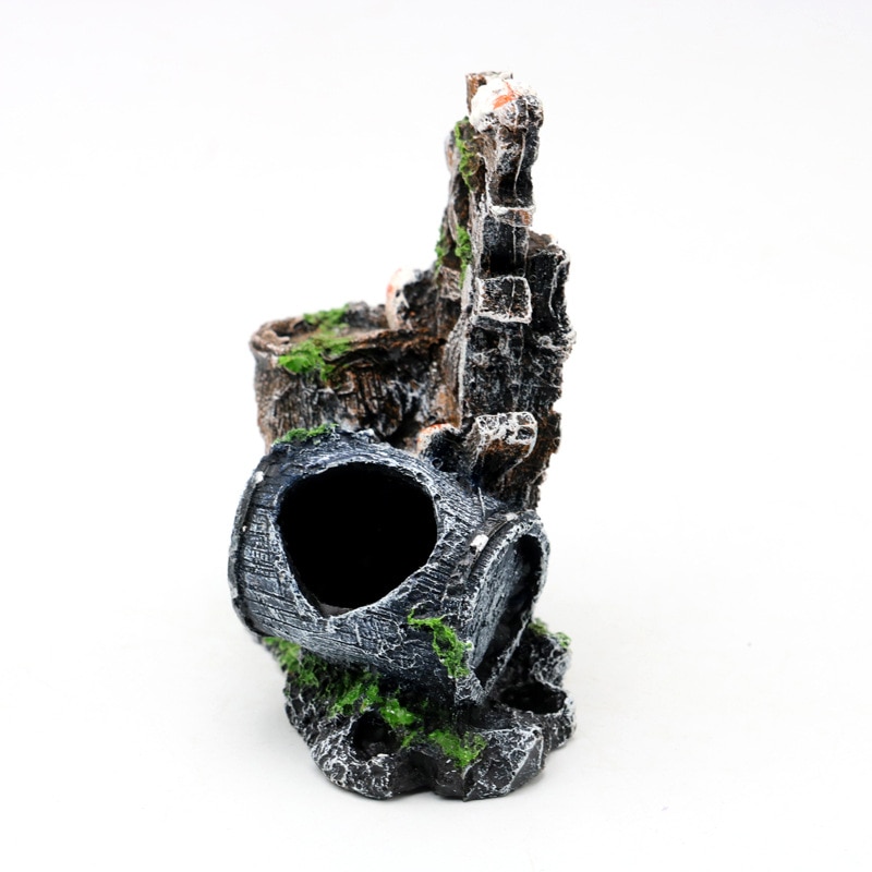 Decor acvariu butoi spart, soosable®, 11x6x13 cm - eMAG.ro