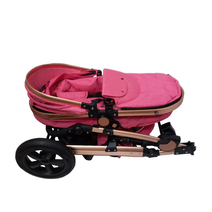 Carucior 3 in 1 cu suspensii, BabyDary, Landoul Reversibil, Roz, 0 - 36 ...