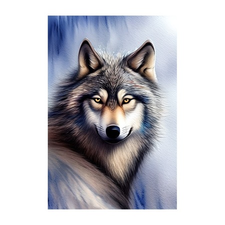 Sticker decorativ, Lup, Gri, 85 cm, 6174ST - eMAG.ro