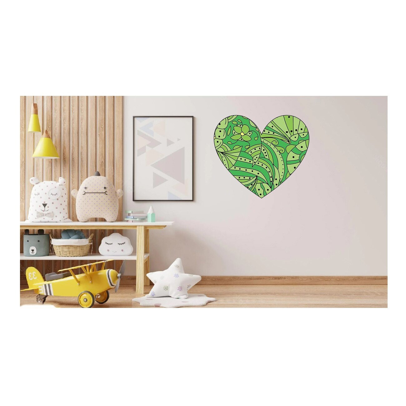 Sticker decorativ, Inima, Verde, 85 cm, 7043ST - eMAG.ro