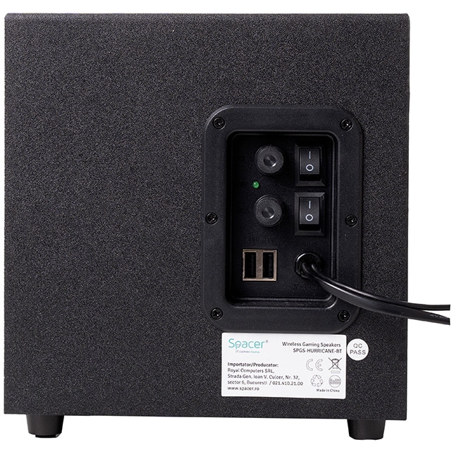 Boxe Spacer Gaming 2.1, RMS: 14W (2 x 3W + 8W), bluetooth, telecomanda ...