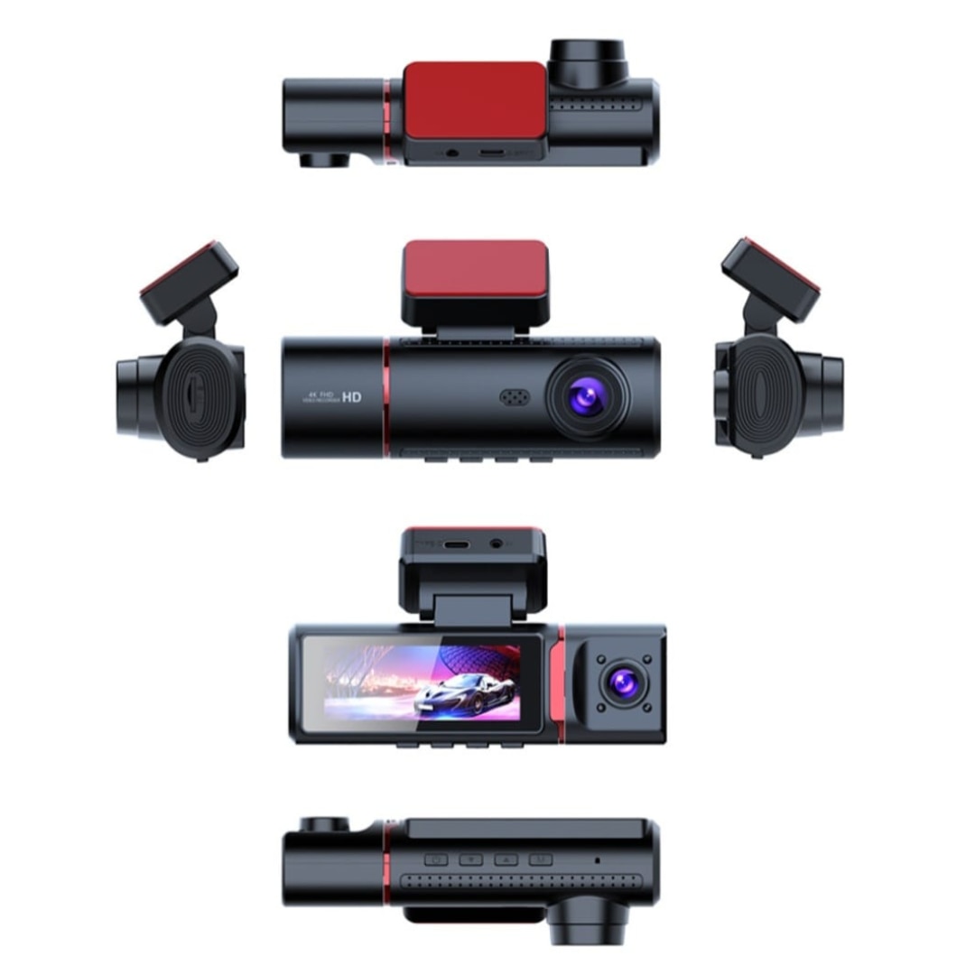 Camera Auto de Bord Tripla 4K- 1080P, Full HD, Ecran IPS de 3,5 Inch ...