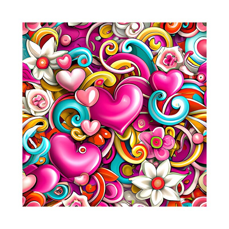 Sticker decorativ, Inimi, Roz, 55 cm, 6487ST - eMAG.ro