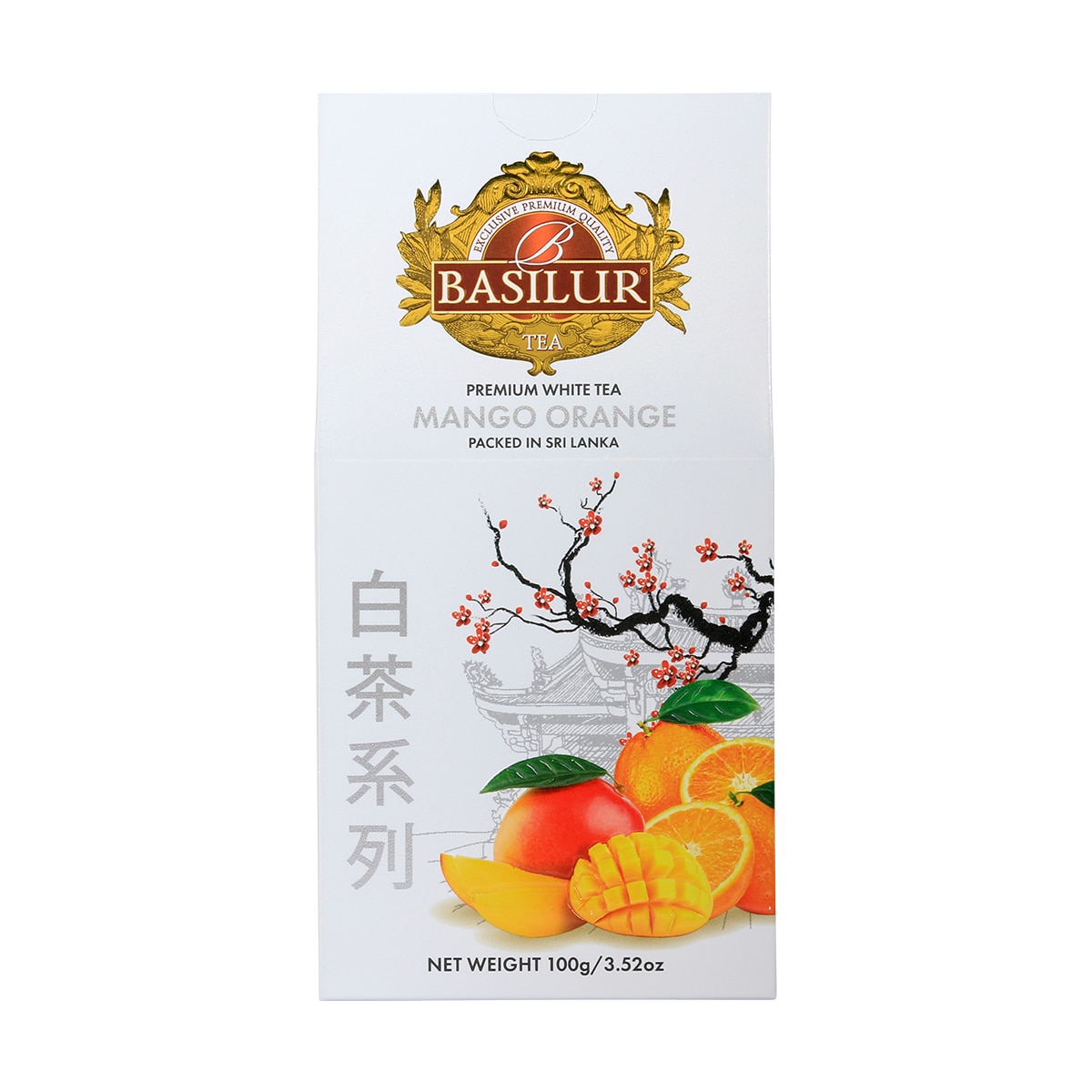 Бял чай, Basilur, White Tea Mango Orange пълнител, 100гр - eMAG.bg
