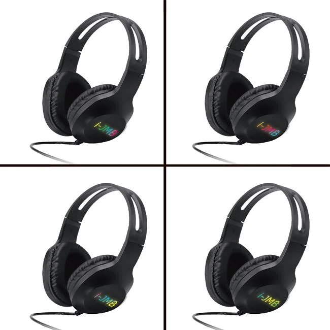 Геймърски слушалки i-JMB, LED осветление, Регулиране на звука, Кабел 2 ...